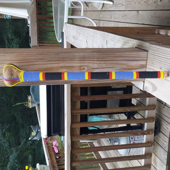 Accents | Authentic African Maasai Warrior Beaded Rungu Weaponclub Hand ...